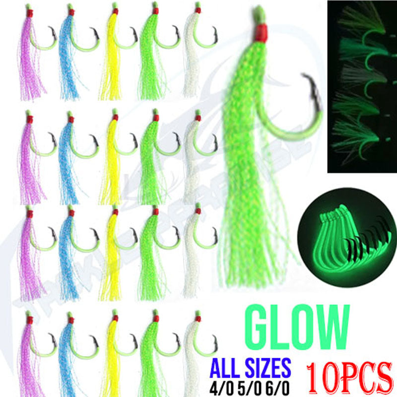 10X LUMO GLOW Snapper Snatchers Flasher Rigs Circle Hooks Flashers 3/0